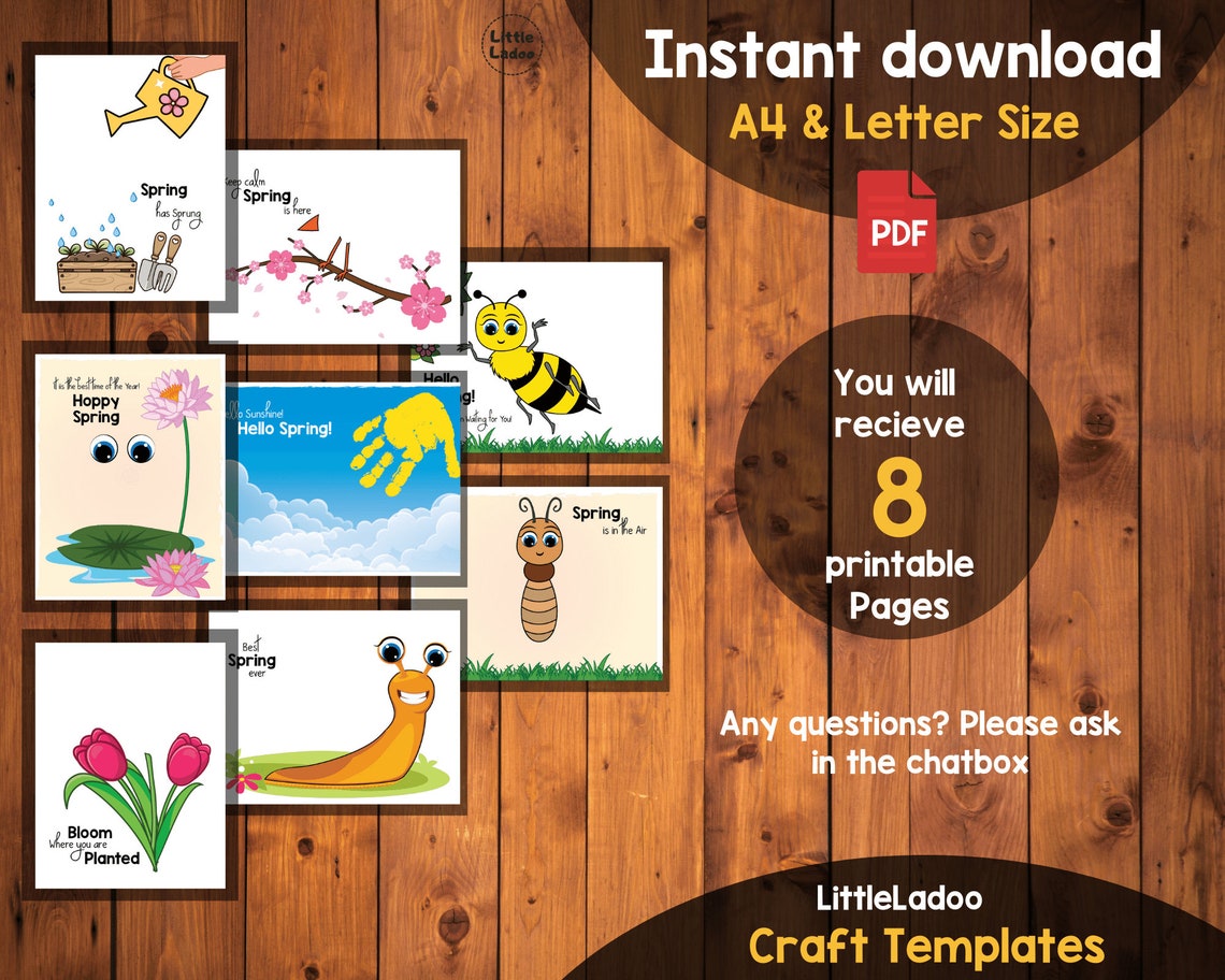 Spring Handprint Craft Template, Spring Handprint Art Activity, Spring ...