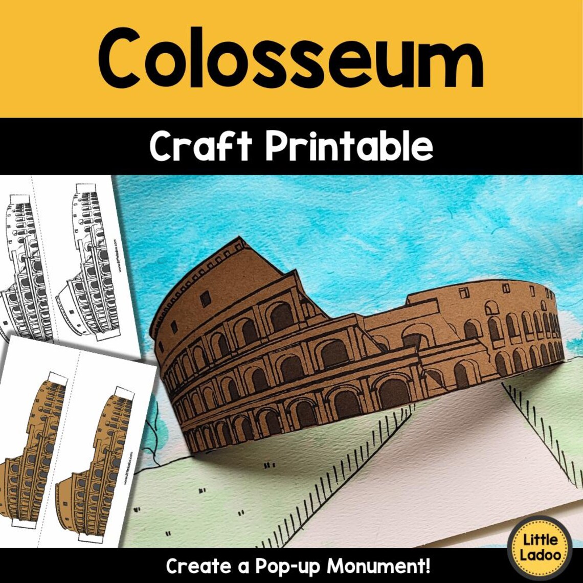 Colosseum Craft Printable: 3D Pop-up Roman Monument (PDF) - Etsy
