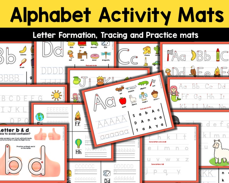 Alphabet Activity Mats Printable - Letter Formation Mats - Alphabet ...