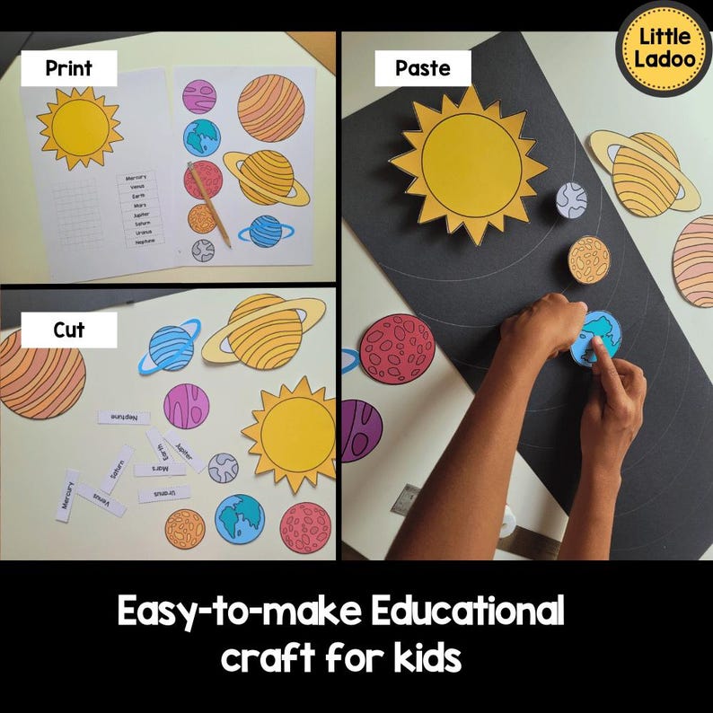 Solar System Craft Printable, Planets Craft for Kids - Etsy