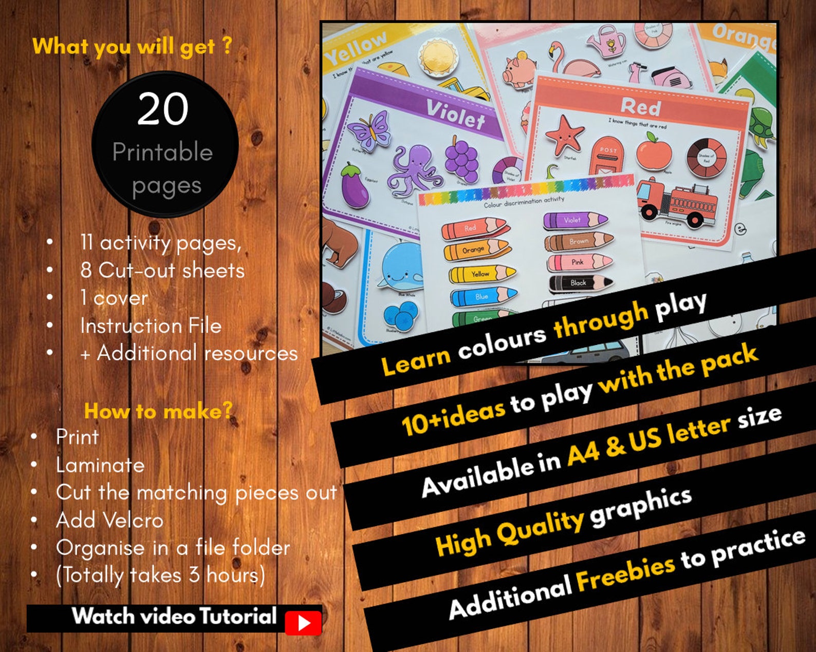 Colours Busy Book Printable Toddler Learning Binder Colour - Etsy