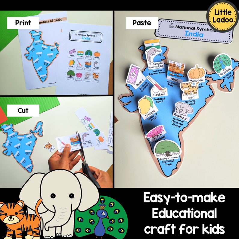National Symbols of India Craft, Printable Craft, India Activities for ...