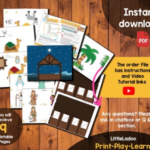 Nativity Scene Printable, DIY Nativity Set, Nativity for Kids ...