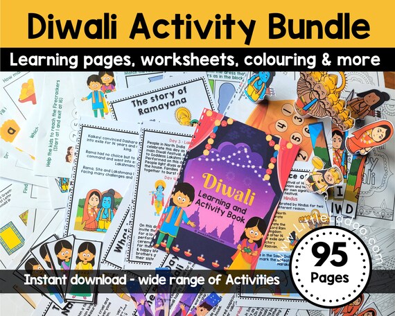 Diwali Activity Pack Printable Diwali Worksheets Colouring - Etsy