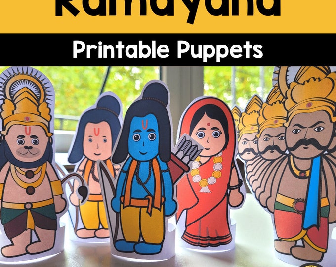 Ramayana Printable Puppets, Ramayana 3D Craft Template, Ramayana ...