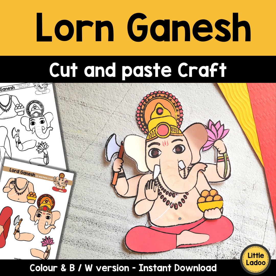 Lord Ganesh Cut and Paste Craft Template Printable - Etsy