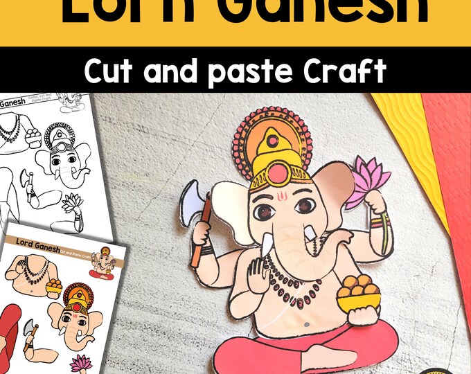 Lord Ganesh Cut and Paste Craft Template Printable - Etsy