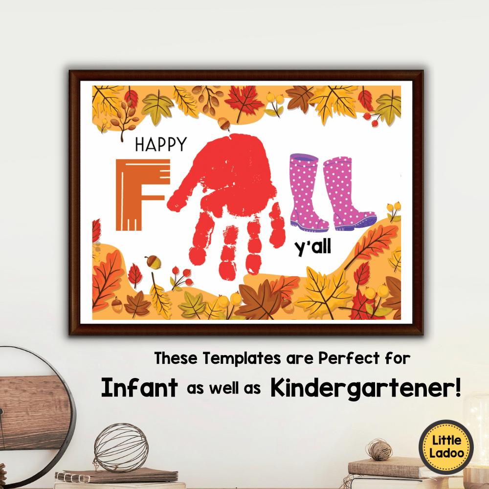 Fall Handprint Art Template Printable, Autumn Handprint Craft - Etsy