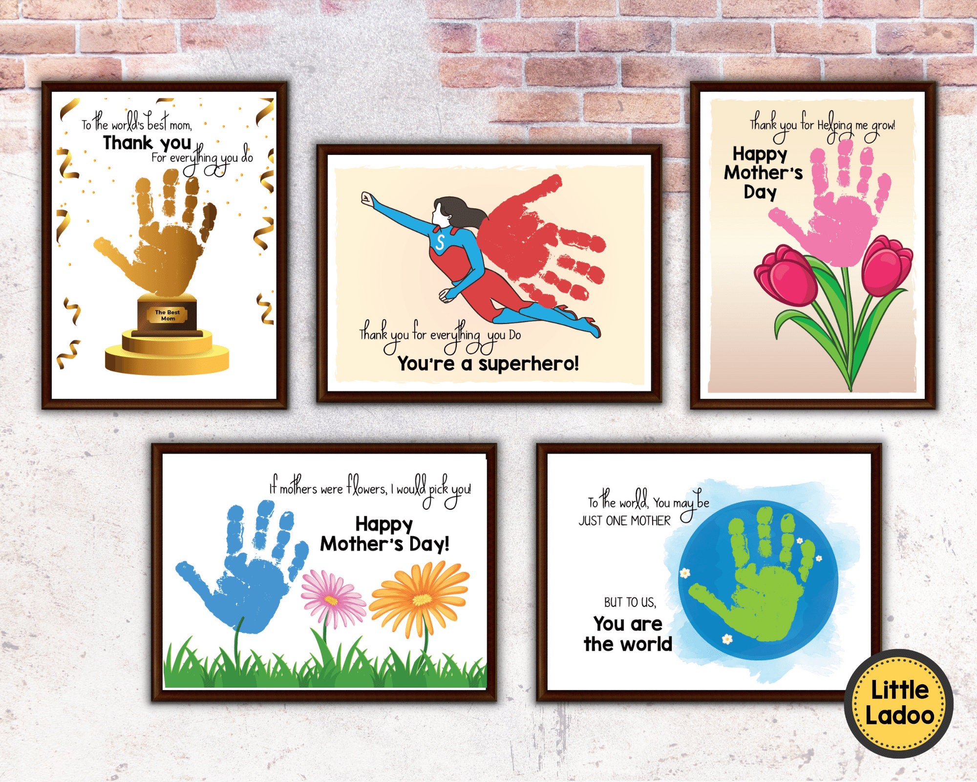 Mother's Day Handprint Art, Mother's Day Card Printable, DIY Mothers ...