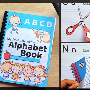Interactive Alphabet Book, ABC Learning Book, Printable Quiet Book, 26 ...