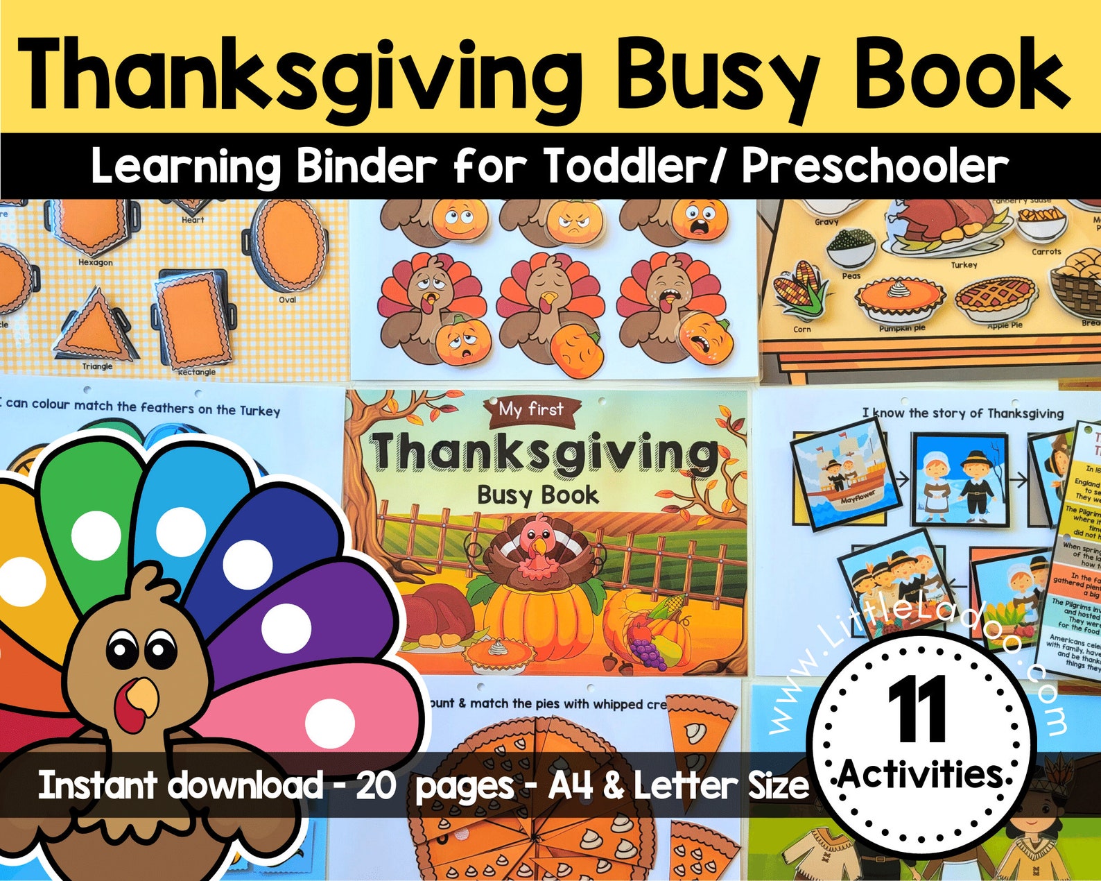 Thanksgiving Busy Book Printable Learning Binder - Etsy
