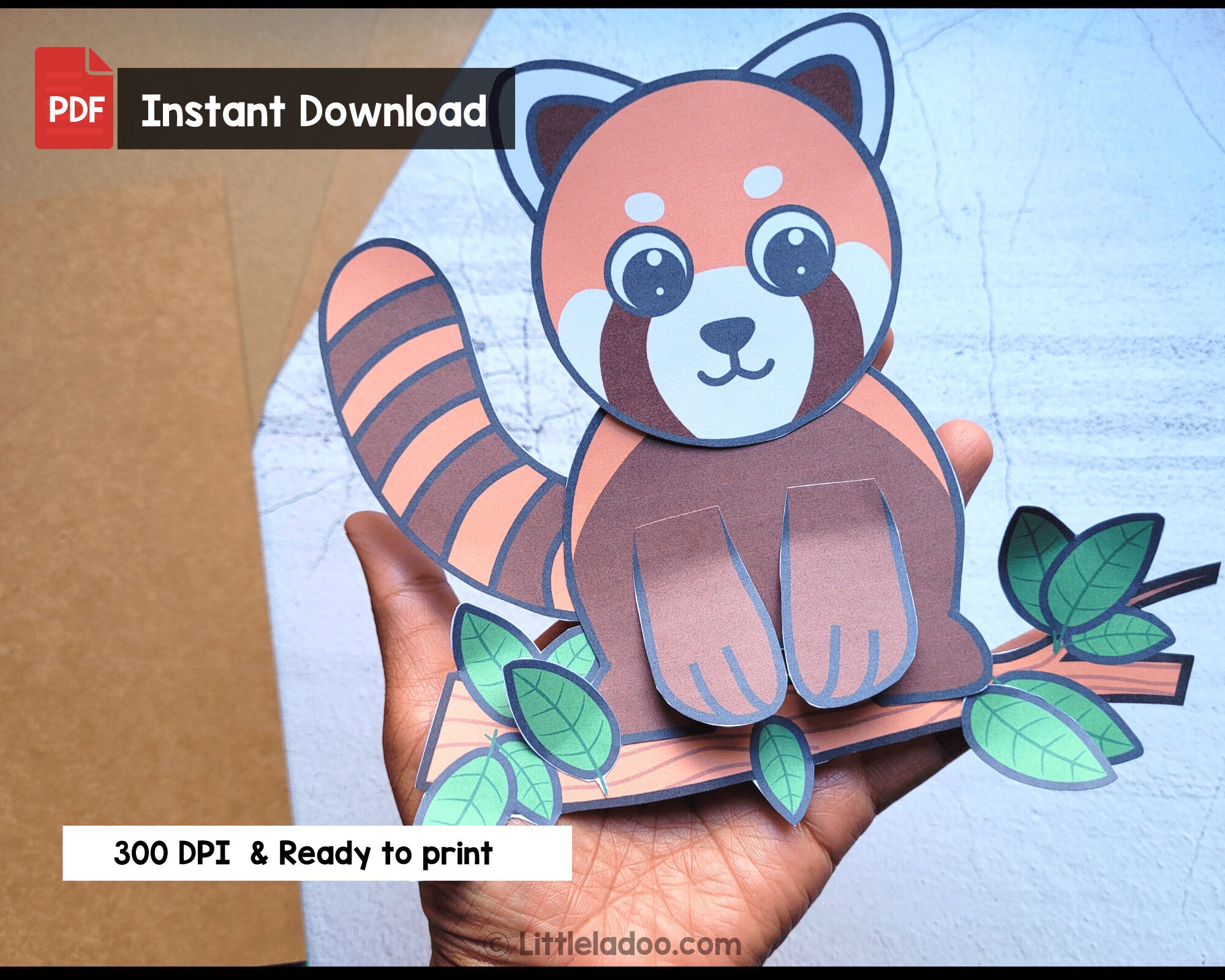 Red Panda Cut and Paste Craft Template Printable - Etsy