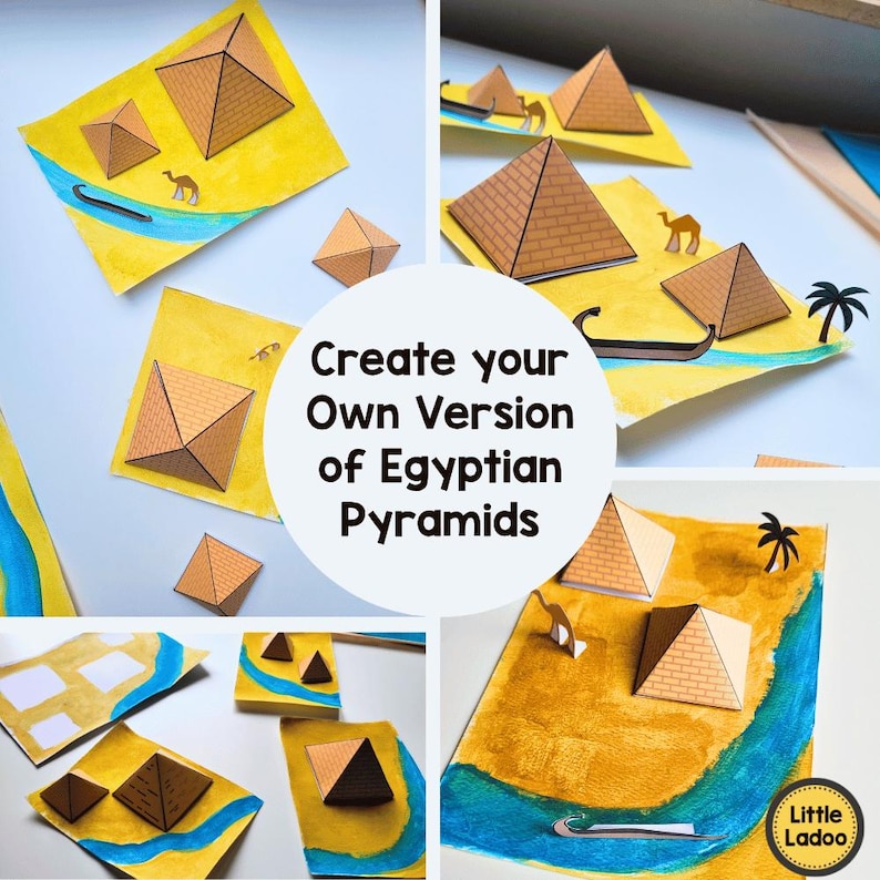 3D Egyptian Pyramid Model Craft Kit: History Printable for Kids - Etsy