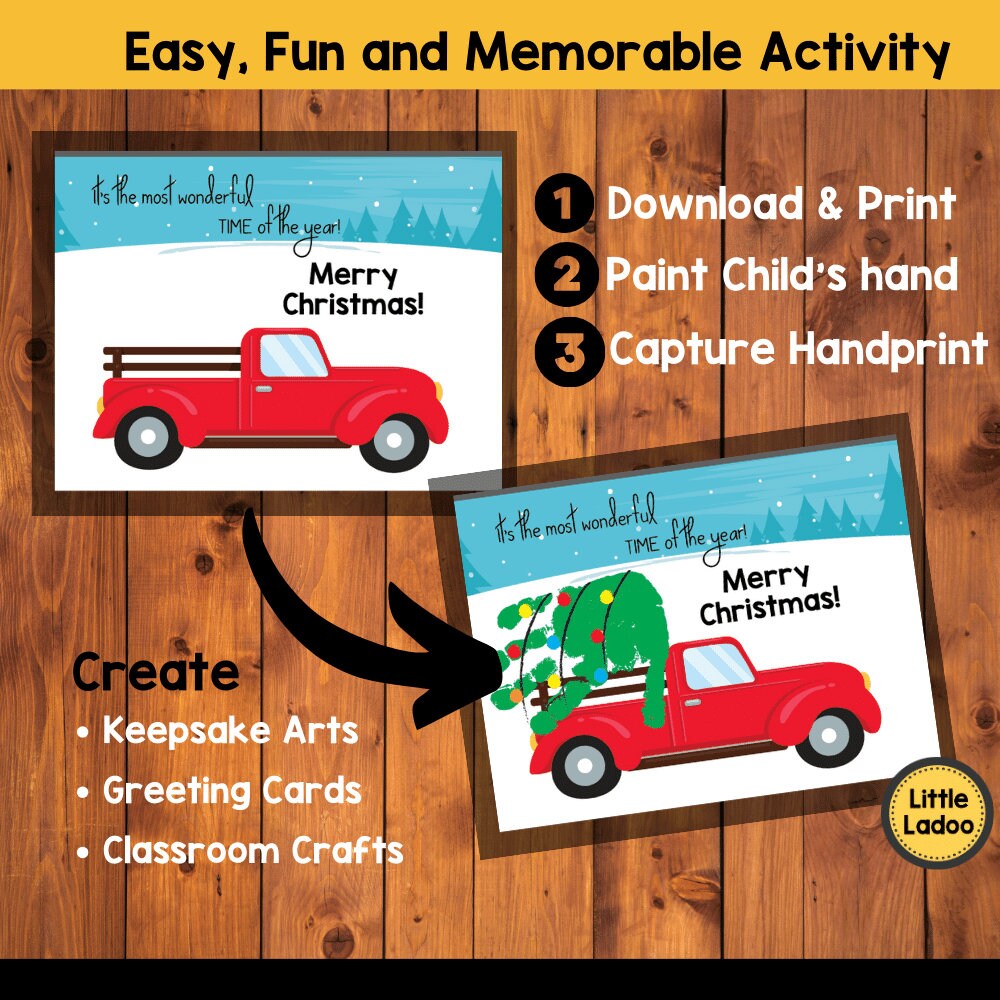 Christmas Handprint Art Printable, Christmas Handprint Craft Template ...