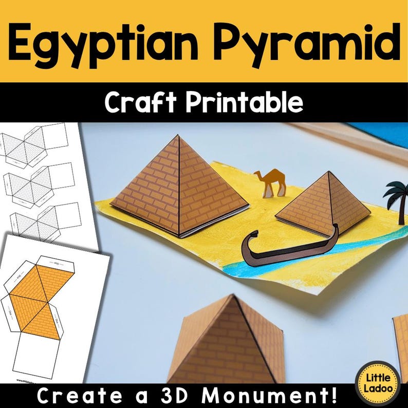 3D Egyptian Pyramid Model Craft Kit: History Printable for Kids - Etsy