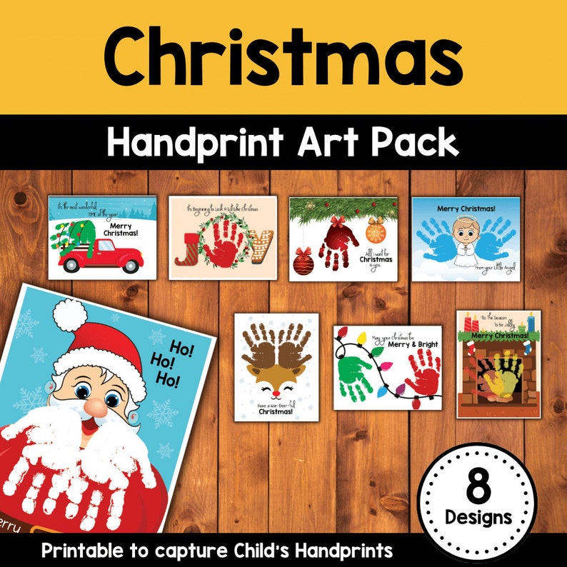 Christmas Handprint Art Printable, Christmas Handprint Craft Template ...