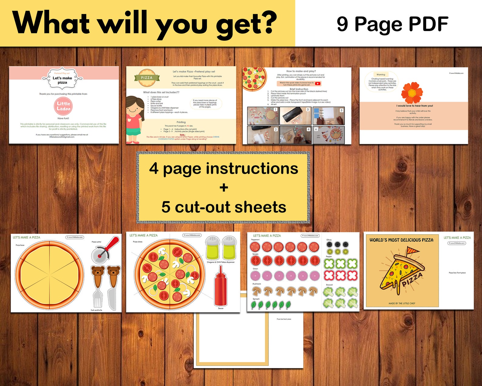 Printable Pizza Set- Make Your Own Pizza and Pretend Play, Pizza ...