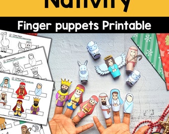 PRINTABLE NATIVITY Set Characters and Finger Puppets PDF Download ...