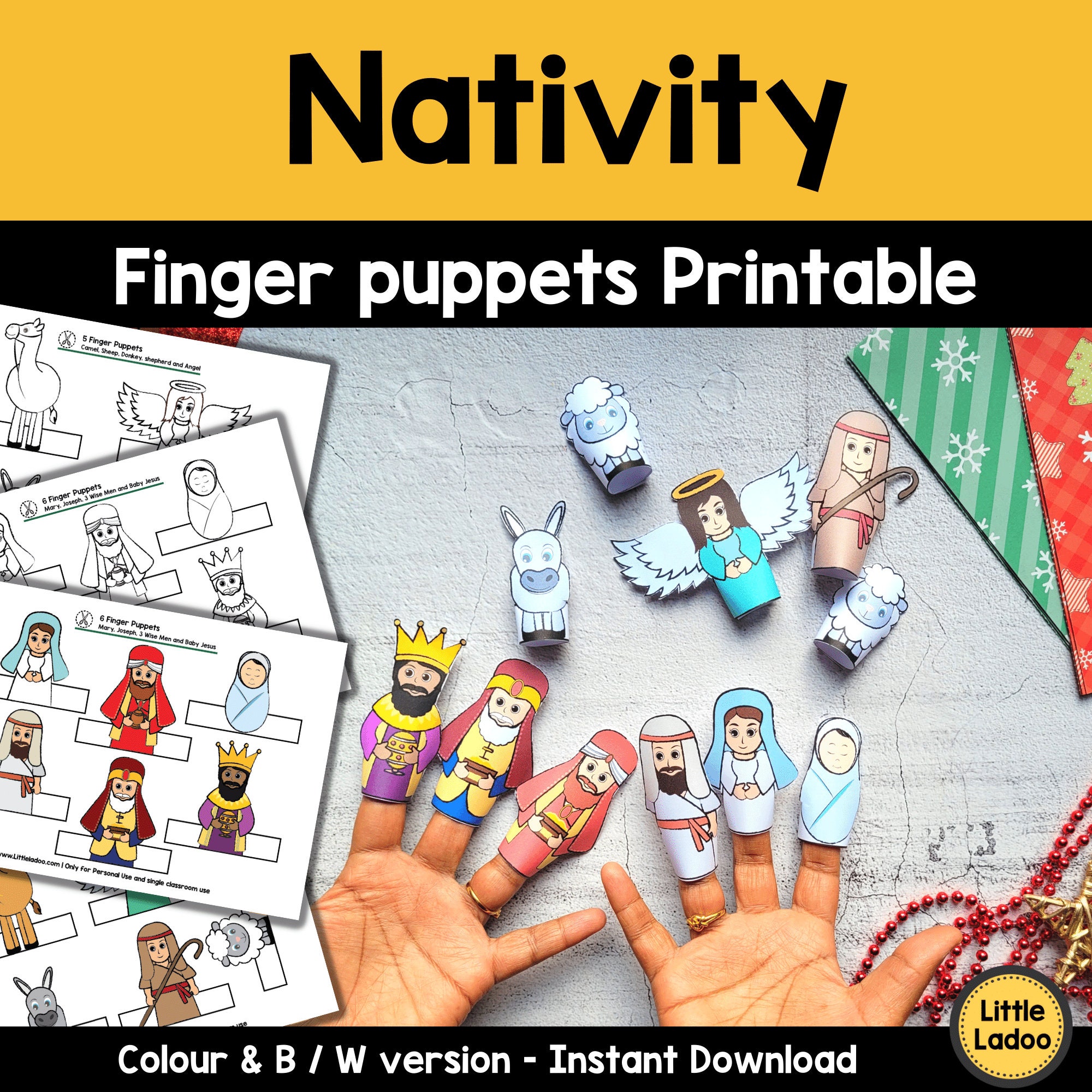 Nativity Finger Puppets Printable - Etsy