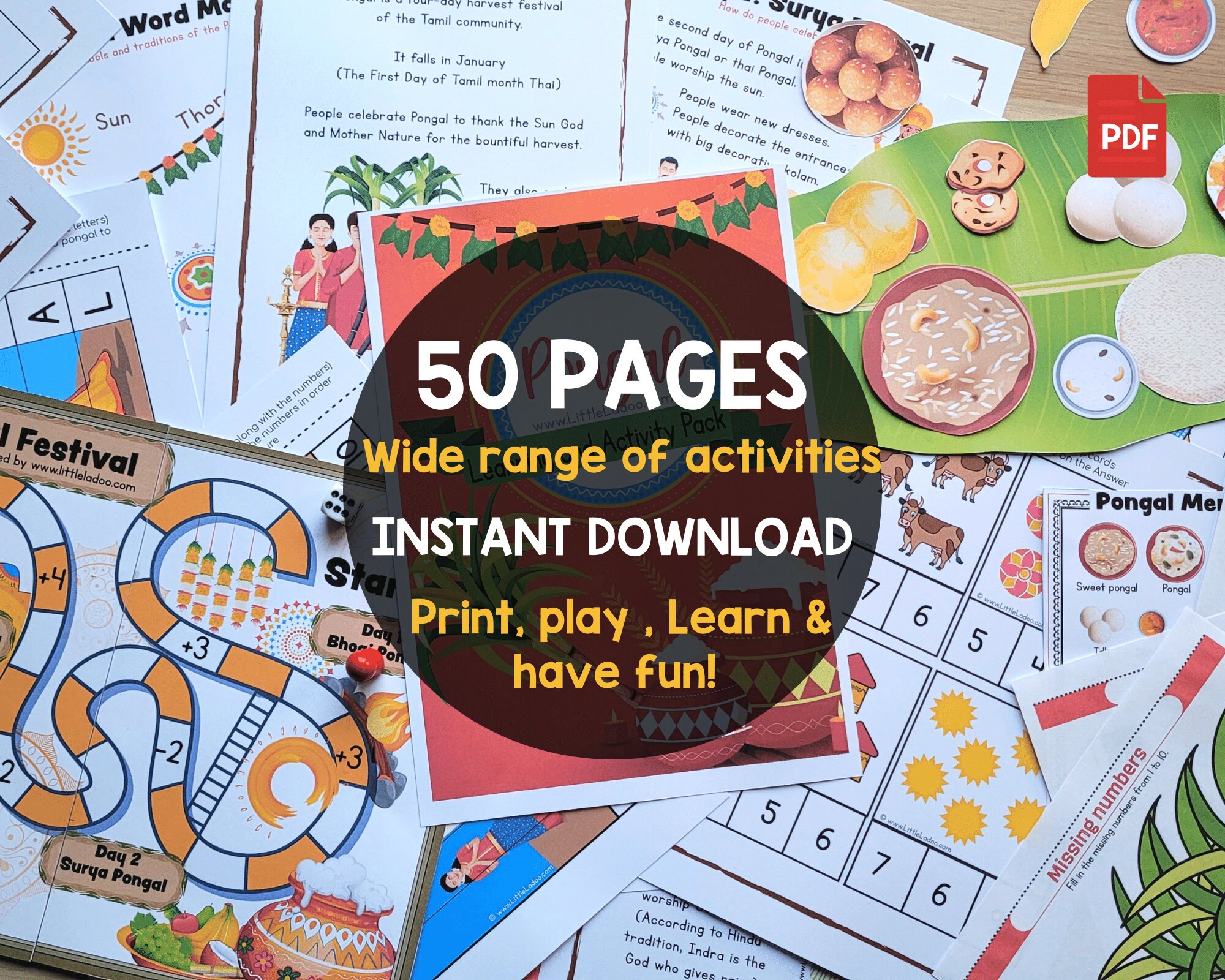 Pongal Activity Pack Printable - Worksheets, Colouring Pages, Learning ...