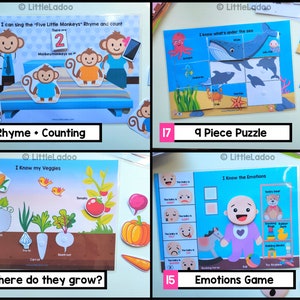 Toddler Busy Book, Toddler Learning Binder, Learning Folder, Preschool ...