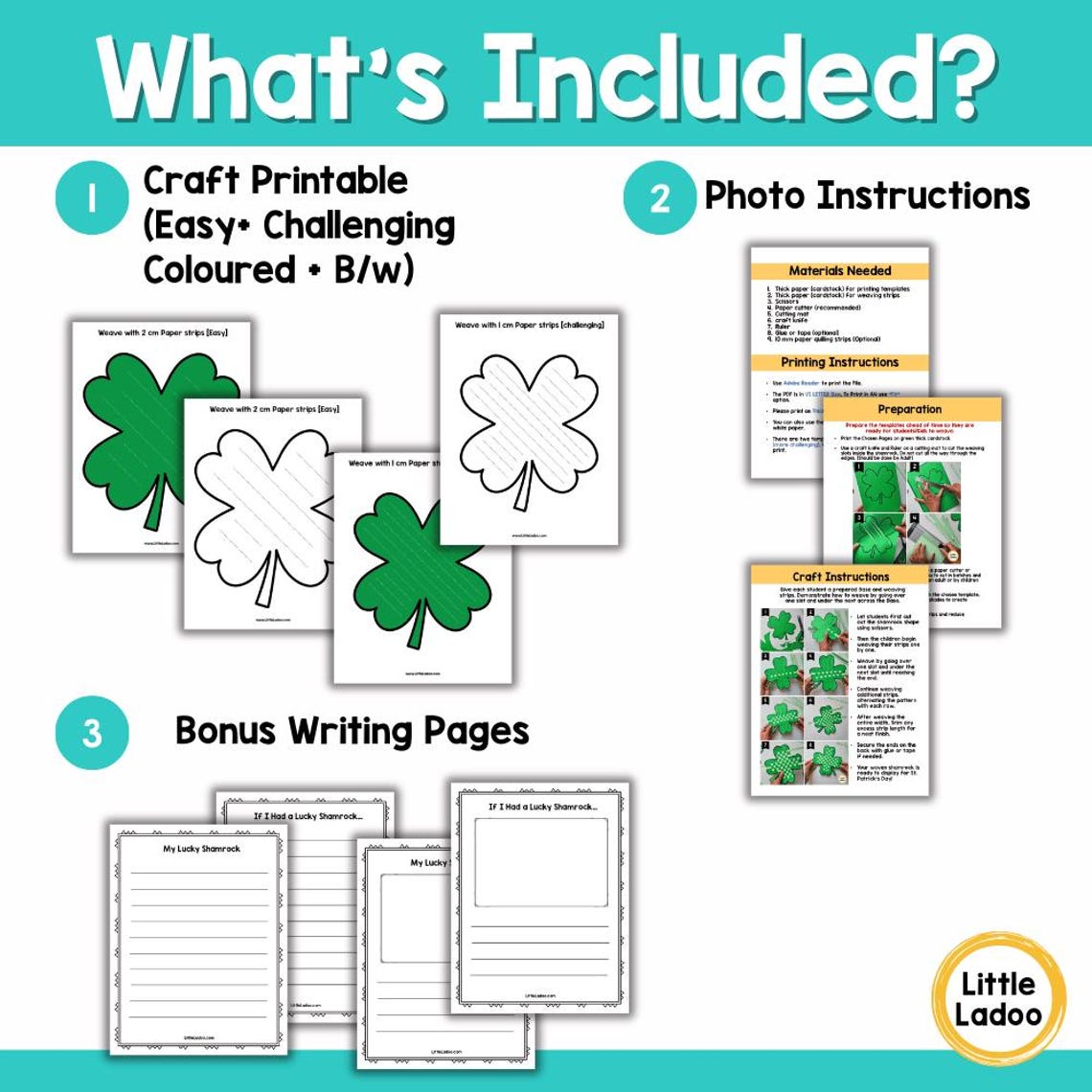 Shamrock Paper Weaving Craft | St Patrick’s Day Fine Motor Activity - Etsy