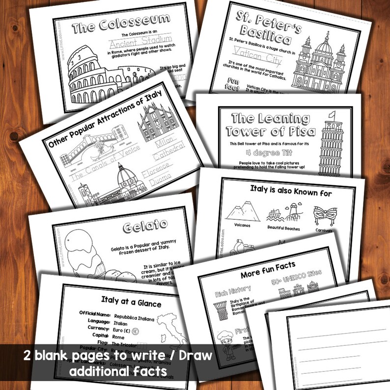 Italy Country Study Booklet Printable, Italy Unit Study Printable - Etsy