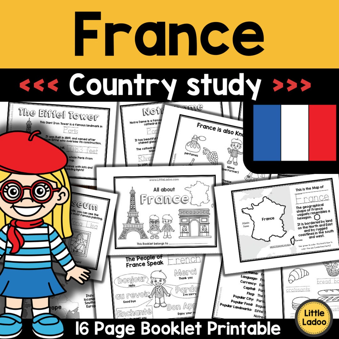 France Country Study Booklet Printable, France Unit Study Printable - Etsy