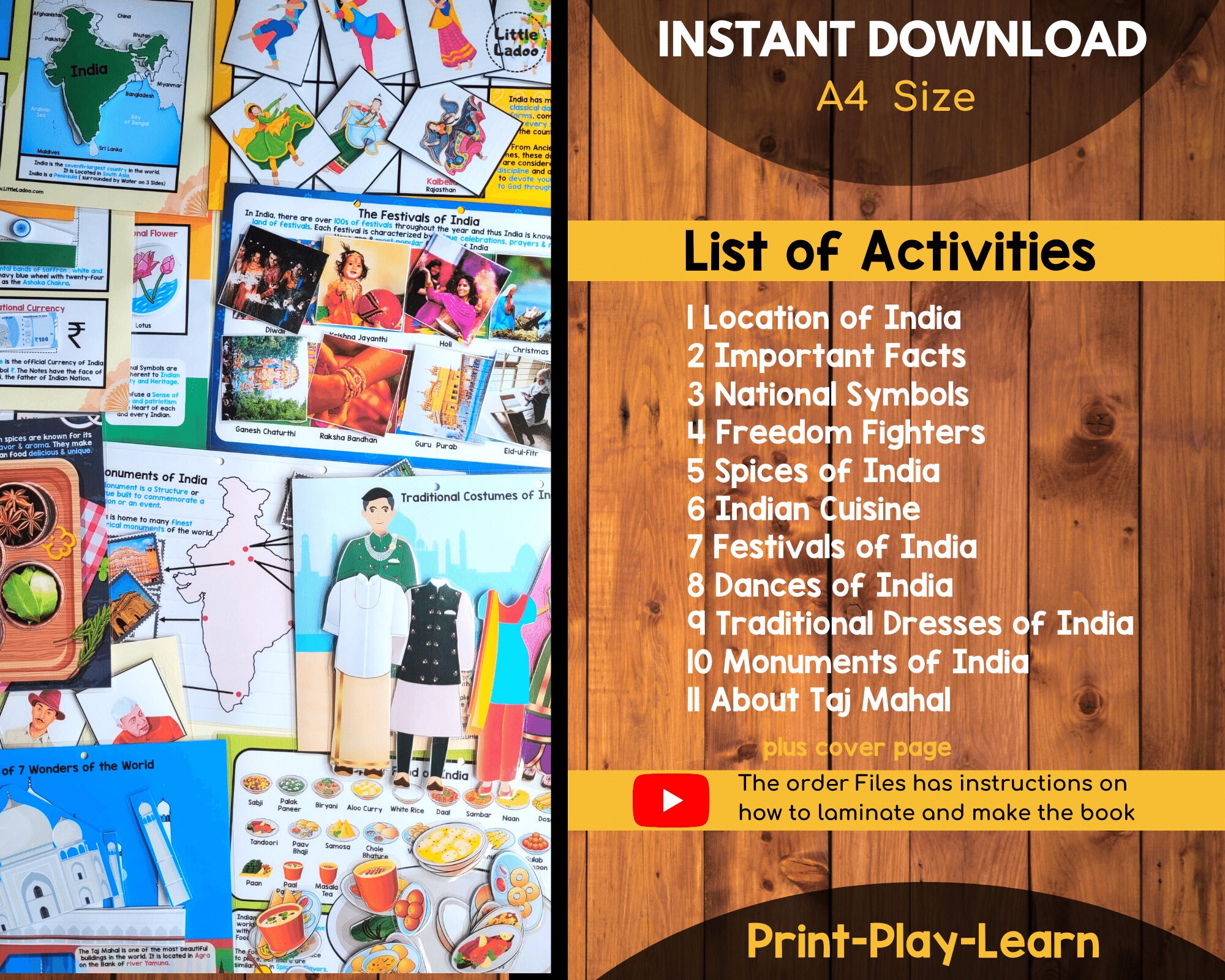 India Busy Book Printable, India Unit Study, India Learning Binder - Etsy