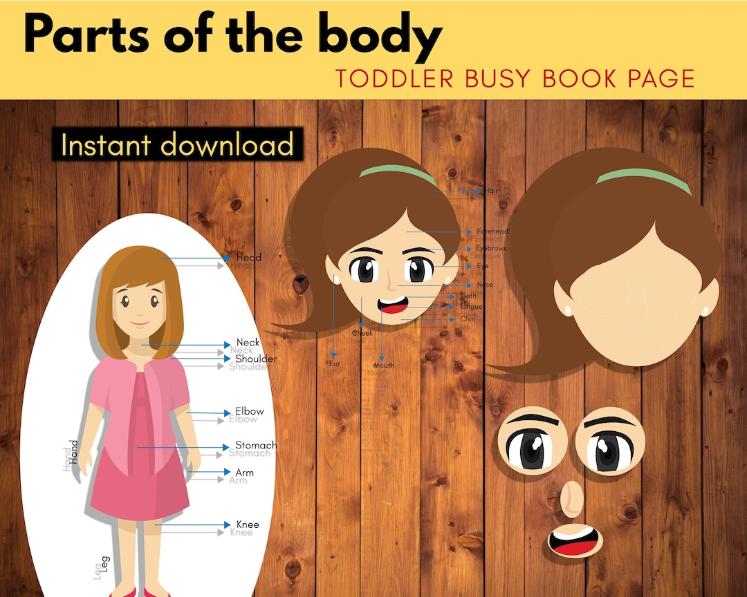 Body Parts Printable, Busy Book Page, Quiet Book Activity Page ...