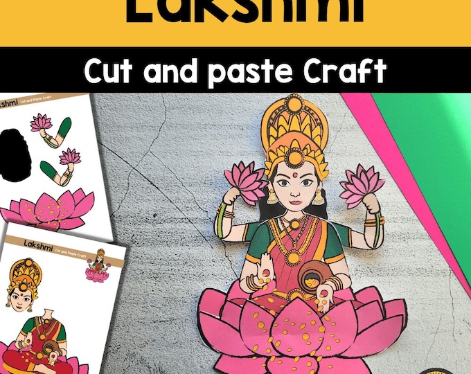Goddess Lakshmi Cut and Paste Craft Template Printable - Etsy