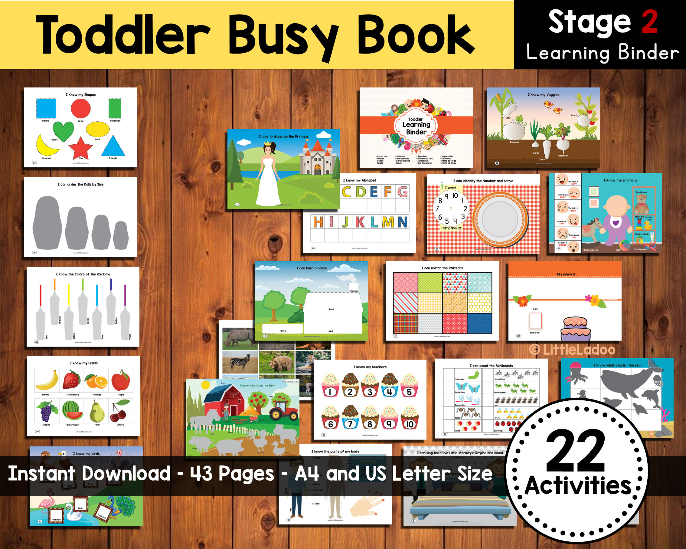 Toddler Busy Book Toddler Learning Binder Learning Folder - Etsy