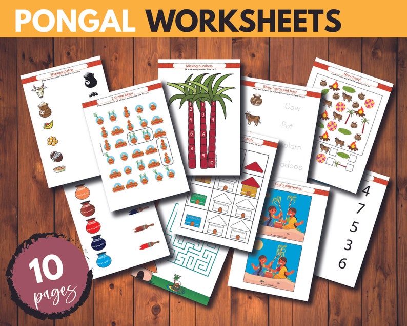 Pongal Activity Pack Printable - Worksheets, Colouring Pages, Learning ...