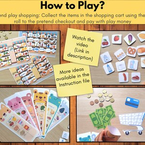 Shopping Printable Quiet Book, Toddler Busy Book, Shopping Pretend Play ...