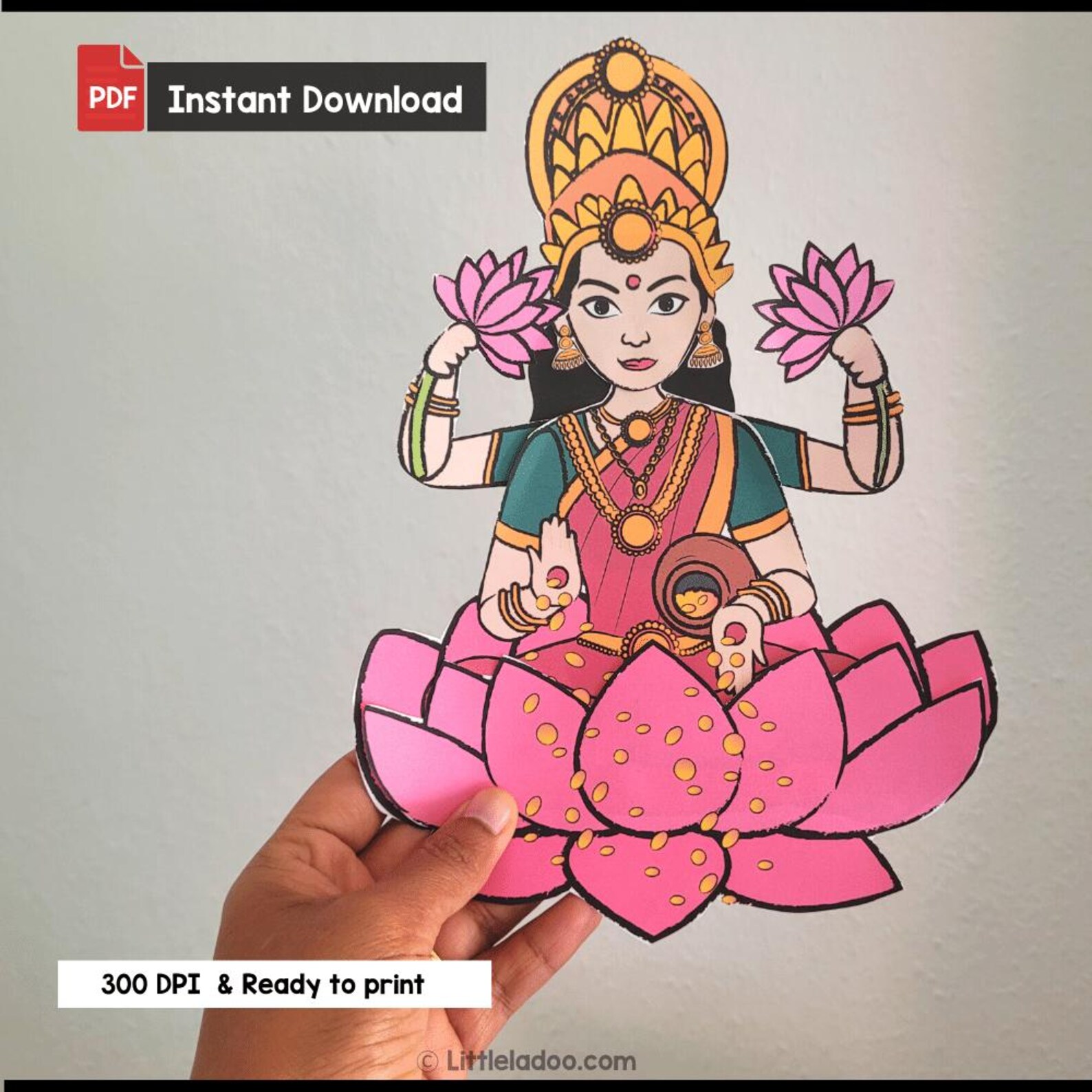 Goddess Lakshmi Cut and Paste Craft Template Printable - Etsy