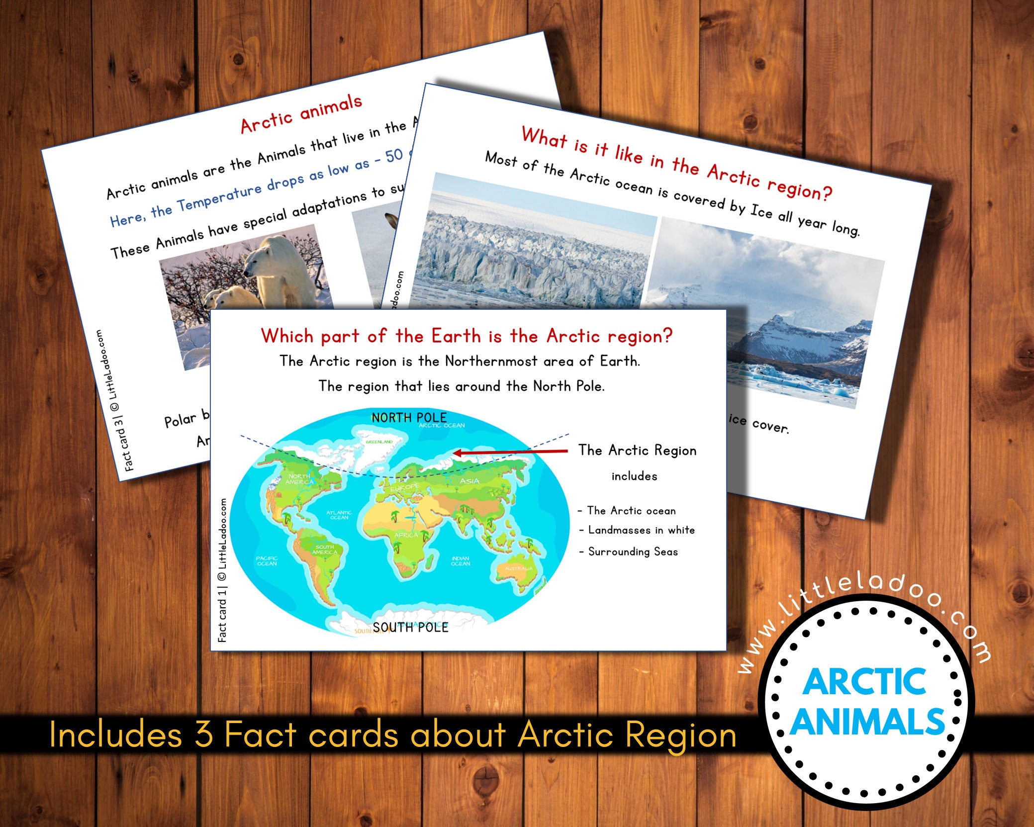 Arctic Animals Printable, Montessori 3 Part Cards , Safari Arctic Toob ...