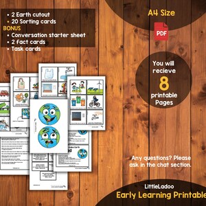 Happy Earth Vs Sad Earth Sorting Cards, Earth Day Printable, Earth Day ...