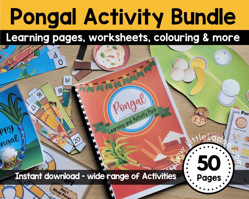 Pongal Activity Pack Printable - Worksheets, Colouring Pages, Learning ...