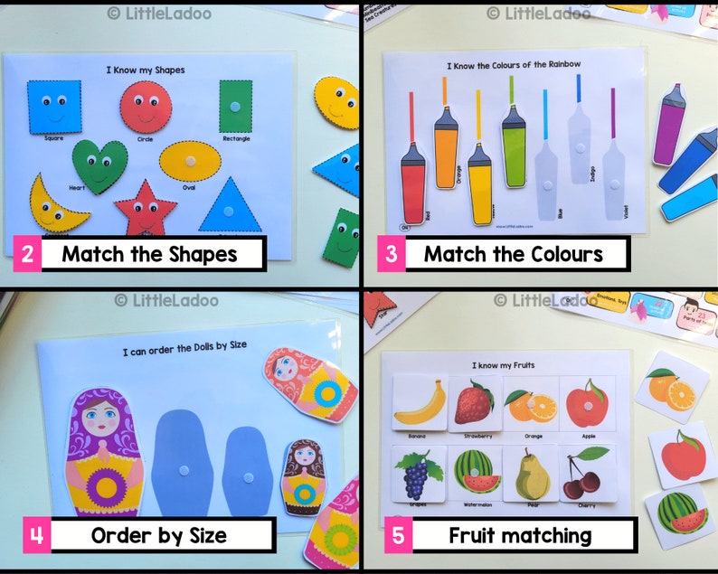 Toddler Busy Book, Toddler Learning Binder, Learning Folder, Preschool ...