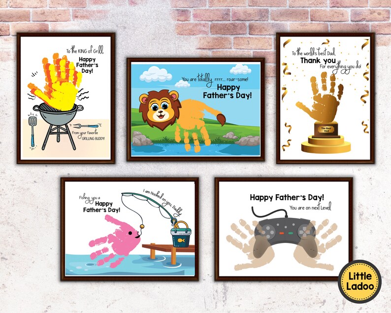 Father's Day Handprint Art, Father's Day Card Printable, DIY Fathers ...