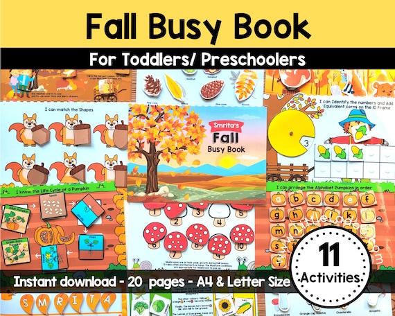 Fall Busy Book Printable Learning Binder Fall Activities - Etsy