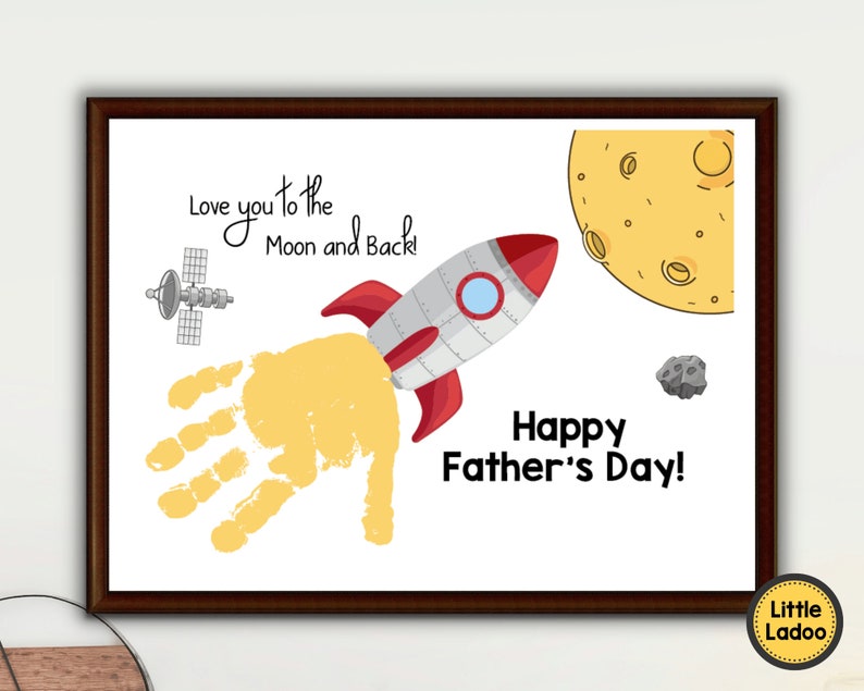 Father's Day Handprint Art, Father's Day Card Printable, DIY Fathers ...