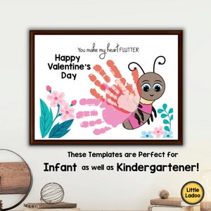 Valentine's Day Handprint Craft Template, Valentine's Day Handprint Art ...