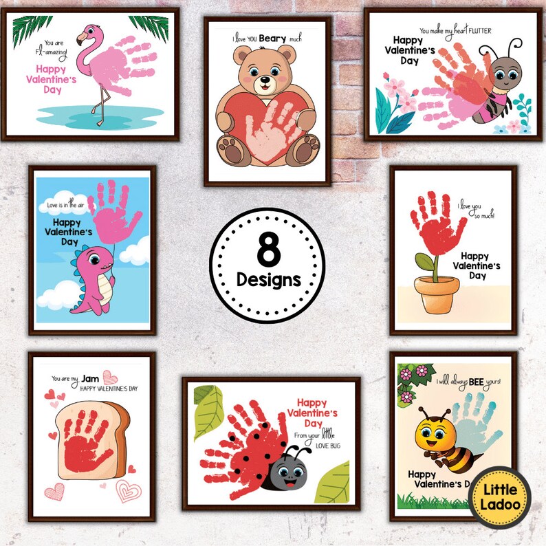 Valentine's Day Handprint Craft Template, Valentine's Day Handprint Art ...