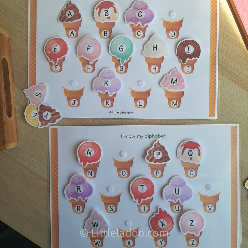 Ice-cream Alphabet Matching Printable - Preschool Busy Book Page ...