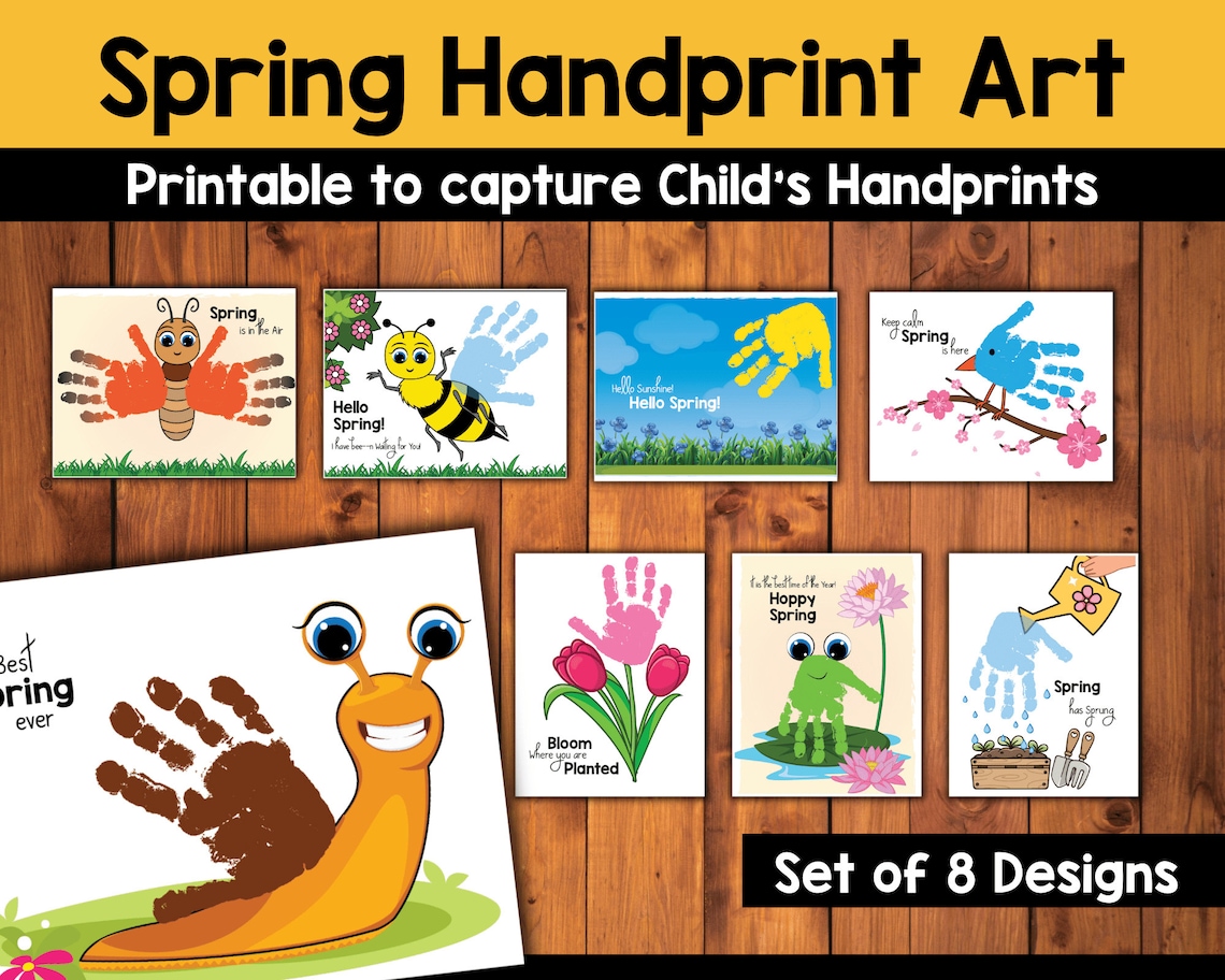 Spring Handprint Craft Template Spring Handprint Art - Etsy