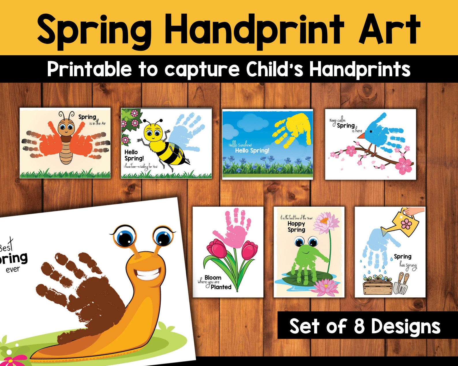 Spring Handprint Craft Template Spring Handprint Art - Etsy
