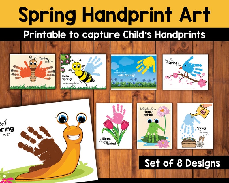 Spring Handprint Craft Template Spring Handprint Art - Etsy