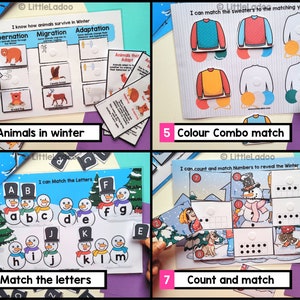 Winter Busy Book Printable, Toddler Learning Binder, Preschool Busy ...