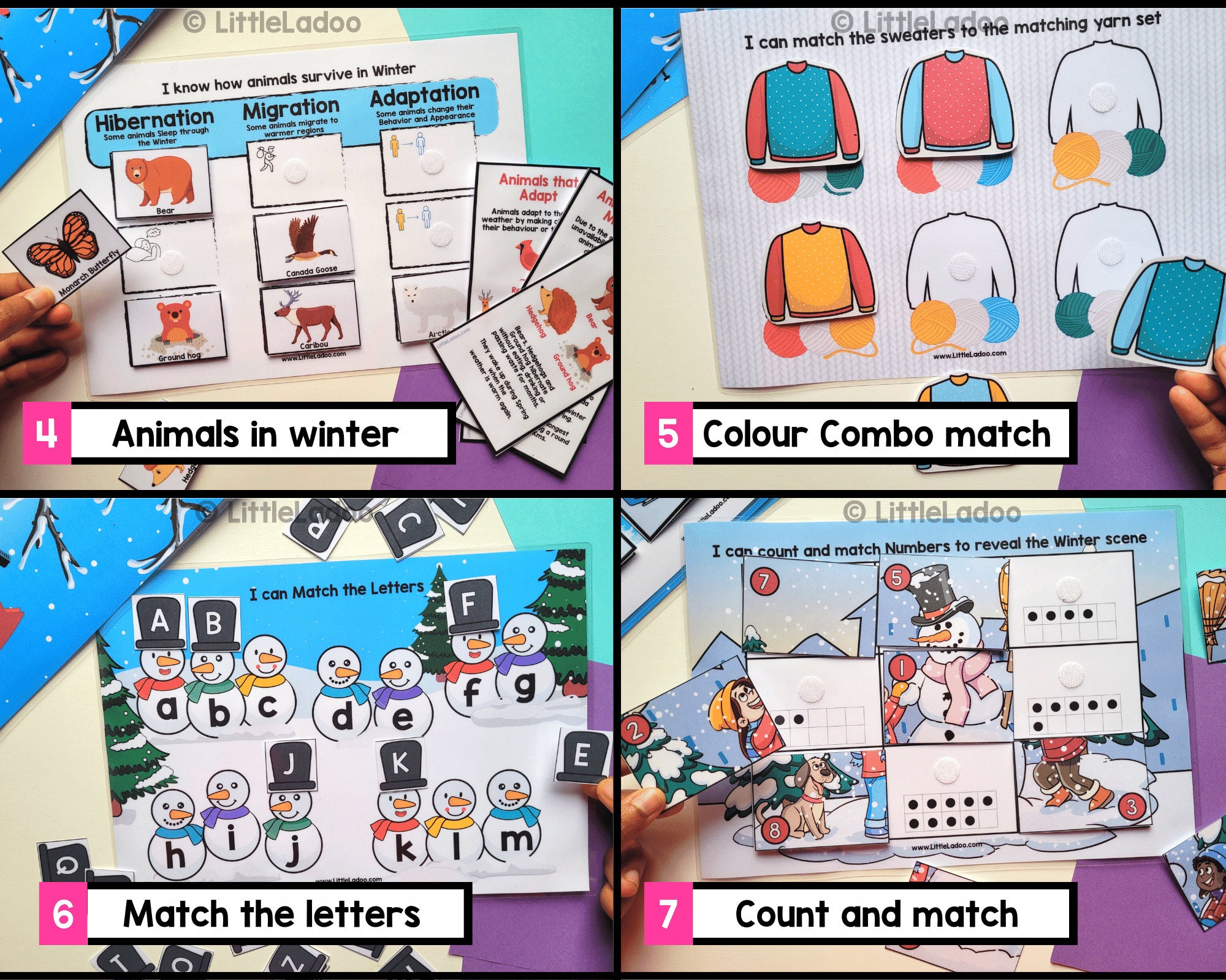 Winter Busy Book Printable, Toddler Learning Binder, Preschool Busy ...